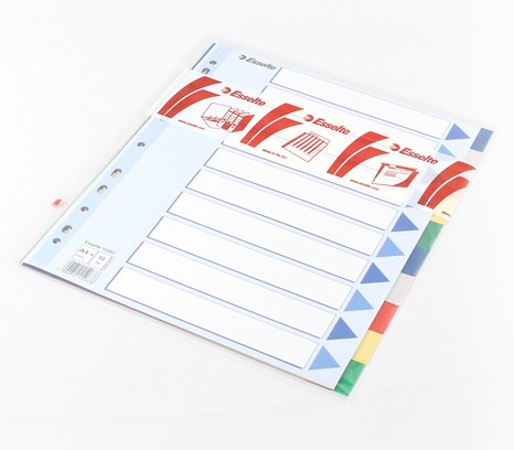 Faneblade A4, maxi, plast, 10-delt i farver. - Faneblade - All-Clean ApS